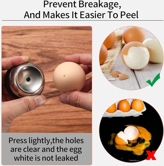 Eierprikker van Roestvrij Staal en Kunststof - Praktisch Eggadget voor ...