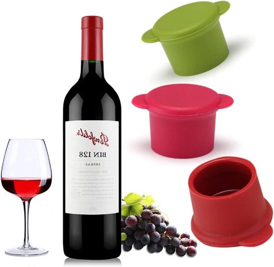 Rode wijndop - draagbare siliconen flessendop voor thuis - herbruikbare ...