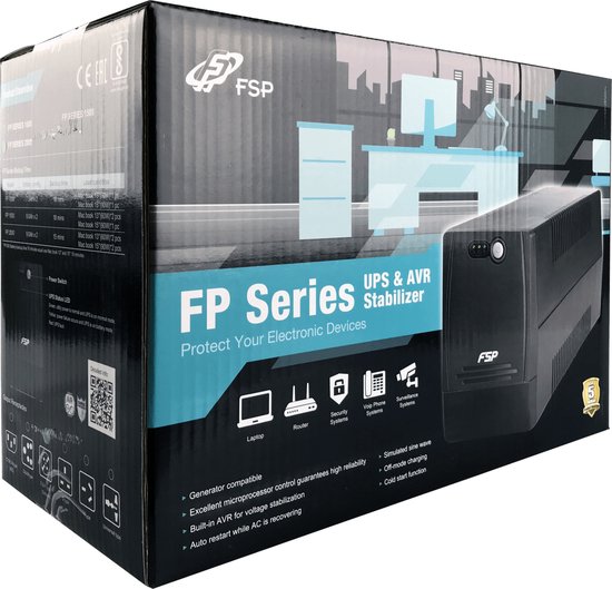 FSP/Fortron FP 1000 Line-Interactive 1000VA 4AC outlet(s) Mini Toren ...
