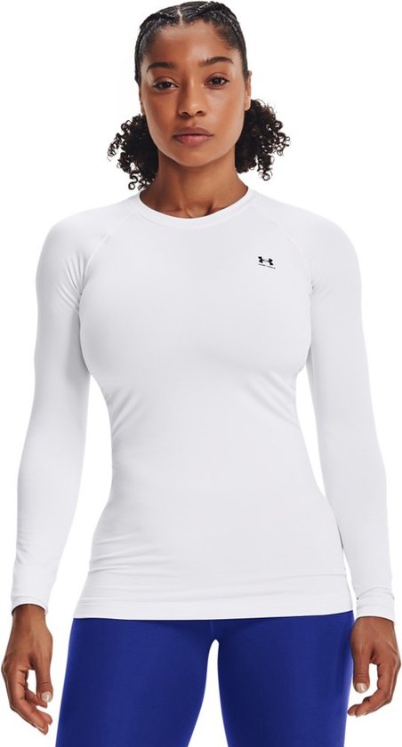 Under Armour UA CG Authentics Crew Dames Thermoshirt - White - Maat M | bol