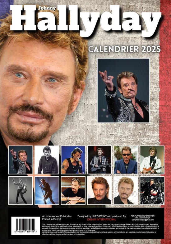 Johnny Hallyday Kalender 2025 A3 | bol