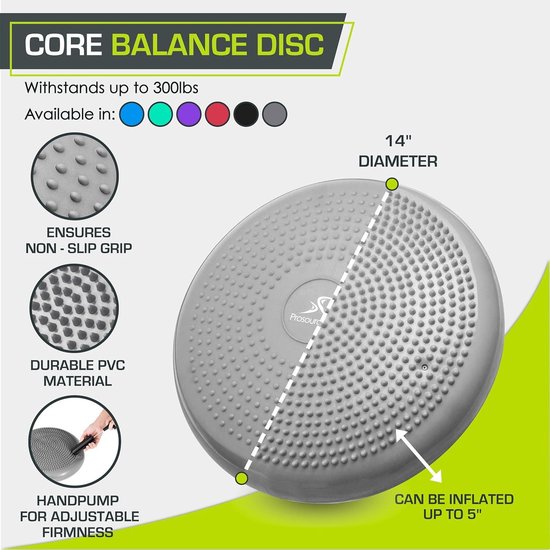 Core Balance Disc - ProSource Unisex's Gray 14-Inch - Improve Stability ...