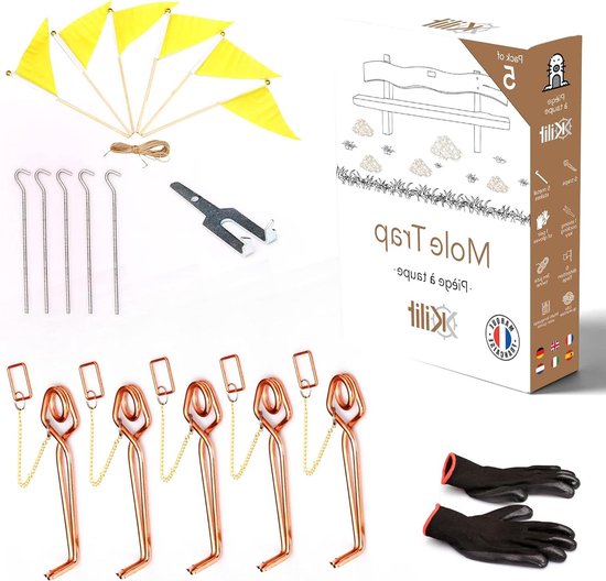 Mollenval - 5 stuks | Natuurlijke mollenval zonder ultrasoon geluid ...