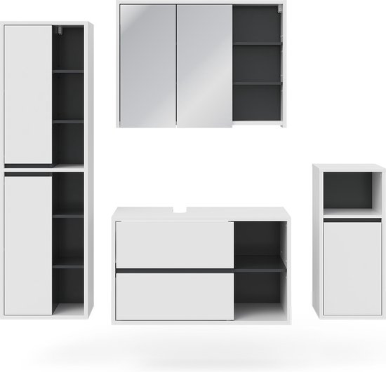 Vicco Viola Badkamermeubel set – 4 delen Wit | bol