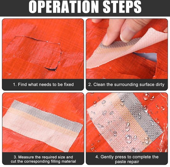 Tent Repair Tape - Waterproof PET PVC voor tent, zeil, luchtbed - 8 m x ...