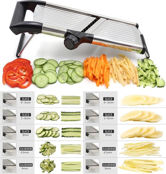 Mandolin Vegetable Slicer - Professional Quality Julienne Cutter for ...