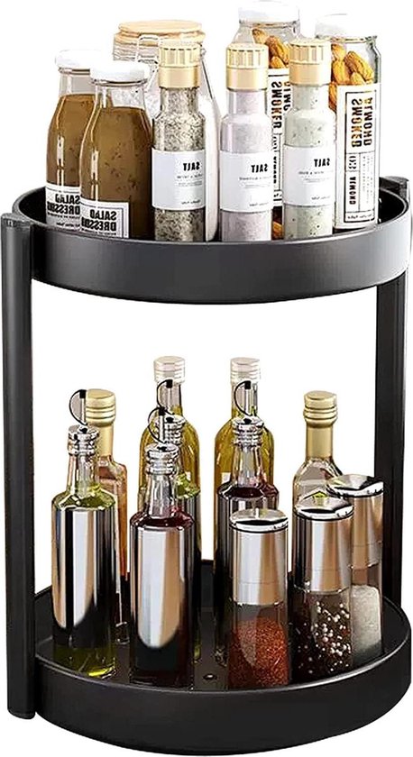 Kruidenrek met 2 verdiepingen - 360 graden draaibaar - keukenorganizer | bol