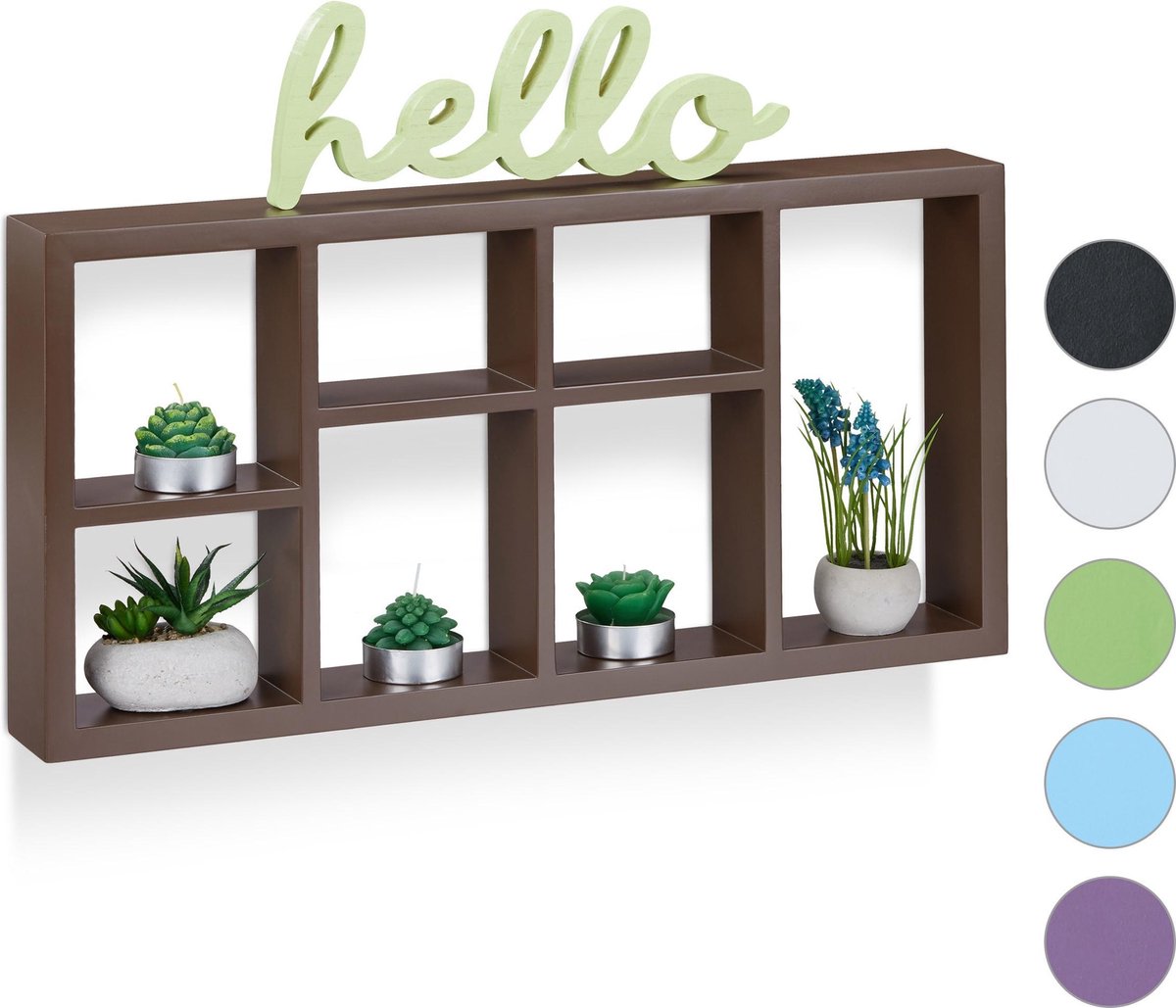 relaxdays wandboard zwevend - wandrek 7 vakken - wandbox - ondiep ...