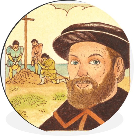 Kleur-illustratie Ferdinand Magellaan Wandcirkel aluminium ⌀ 140 cm ...