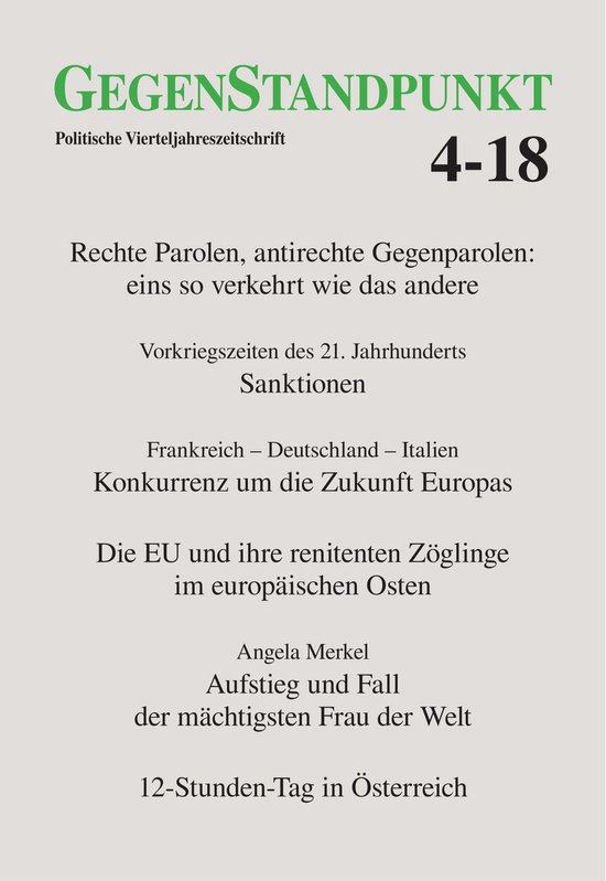 GegenStandpunkt 4-18 (ebook) | 9783962214197 | Boeken | bol.com