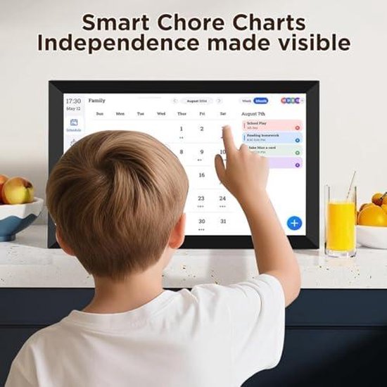 Digitale interactieve familieplanner met WiFi touchscreen en mobiele ...