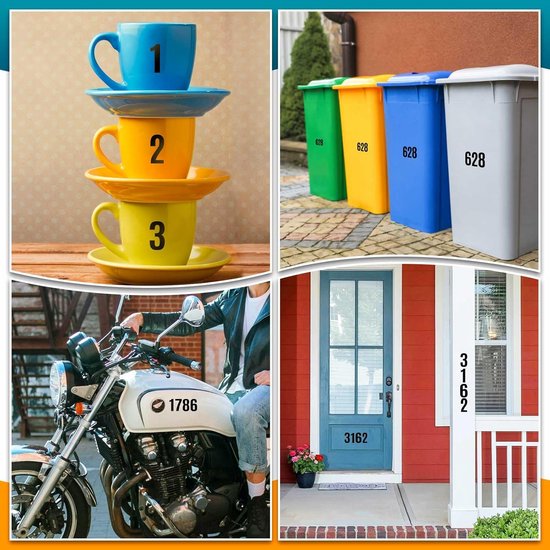 Zelfklevende Huisnummers Stickers Set - 6 Vellen Postbus Nummers | bol