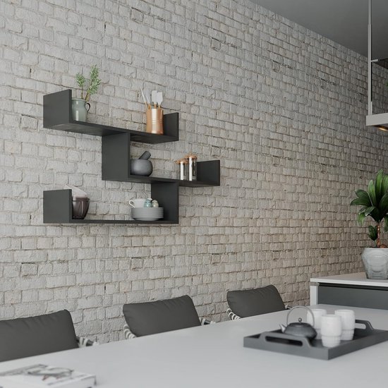 Drielaagse Wandplank Set - Moderne Zwevende Planken - Eenvoudige ...