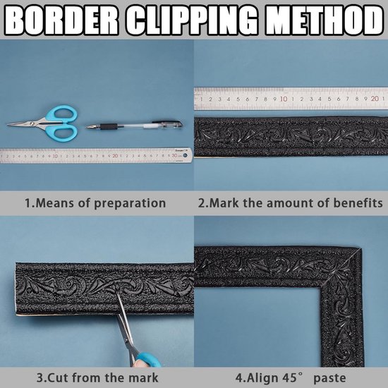 Zelfklevende Decoratieve Muurrand Zwarte Plint Stickers 3D Foam ...