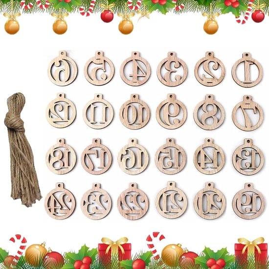 Houten Adventskalendercijfers om te Knutselen - Kalender met ...