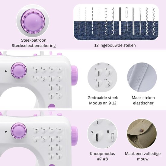 Swiphi® Naaimachine met Tafel - Naaimachines - Sewing Machine - Wit | bol