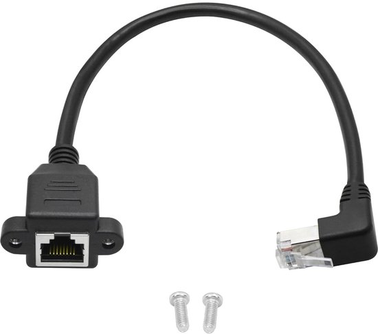 Cat6 Ethernet Verlengkabel 90 Graden Hoek Paneelmontage RJ45 | bol