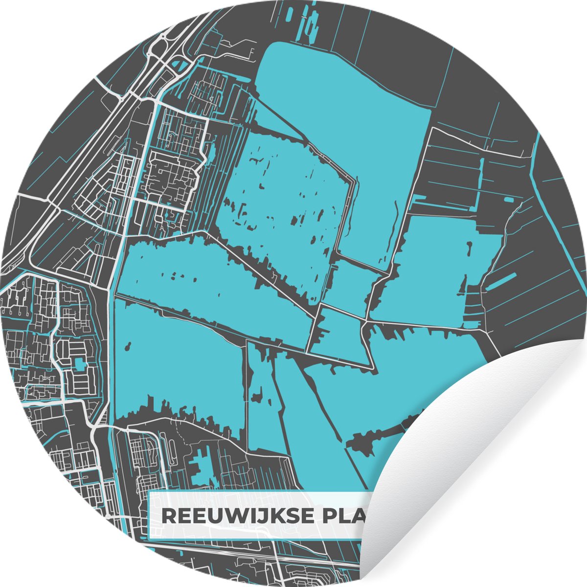 Wallpaper Circle - Plan d'étage - Reeuwijkse Plassen - City Map - Water ...
