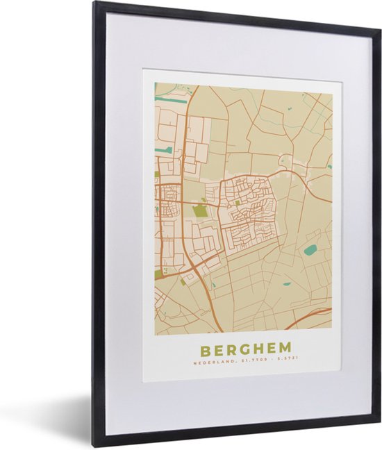 Fotolijst incl. Poster - Stadskaart - Nederland - Kaart - Plattegrond ...