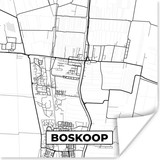 Poster Plattegrond - Boskoop - Kaart - Stadskaart - 50x50 cm | bol.com
