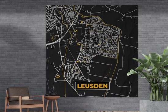 Tuin poster Leusden - Stadskaart - Goud - Kaart - Plattegrond - 200x200 ...