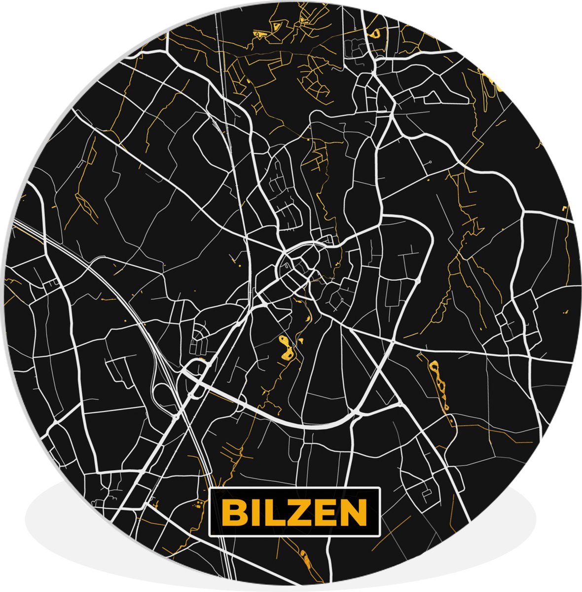 Wall Circle - Wall Circle Indoor - City Map - Bilzen - Map - Goud - Map ...
