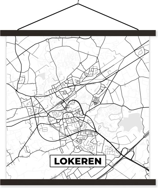 Posterhanger incl. Poster - Schoolplaat - België – Lokeren – Stadskaart ...