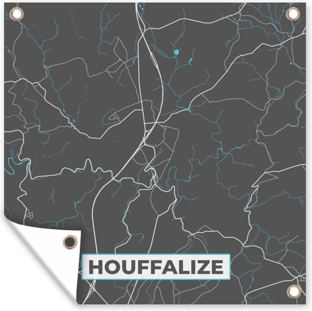Tuin poster België – Houffalize – Stadskaart – Kaart – Blauw ...