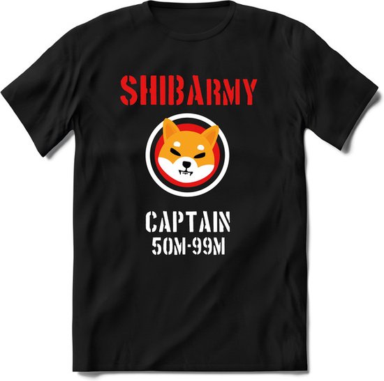 Shiba inu army captain T-Shirt | Shib Crypto ethereum kleding Kado ...
