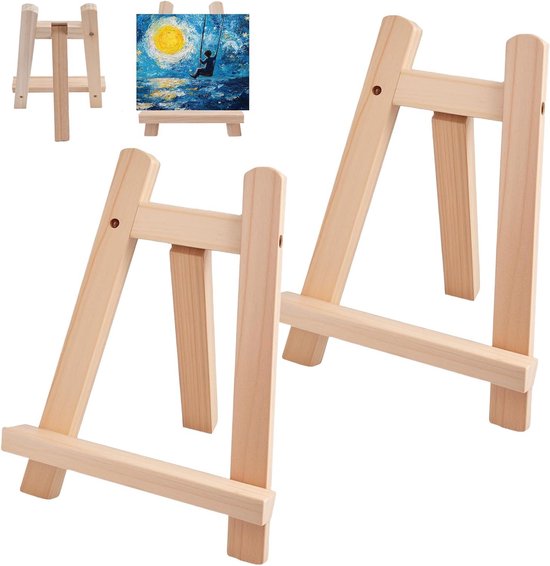 Allecto Plus - Houten Mini Schildersezel 2 Stuks 15 x 20 cm - Kleine ...