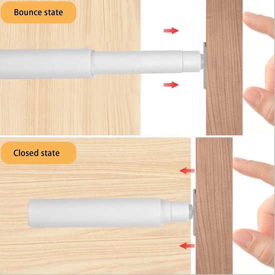 Push to Open Systeem met Magneet Vangers voor Kastdeuren en Lades (Wit ...