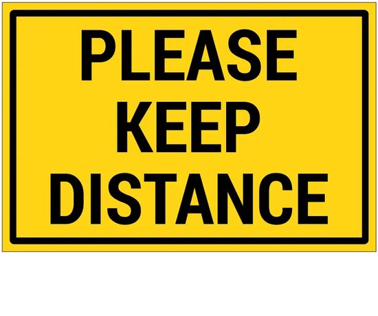 Please keep distance sticker - 30 x 20 cm | bol