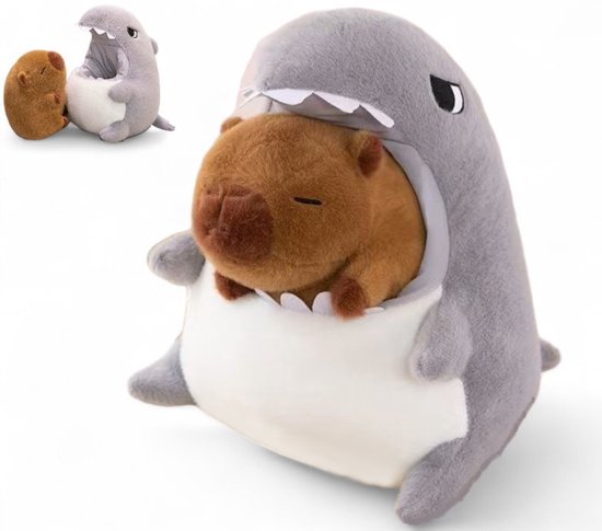 Klikkopers® - Capybara Knuffel - Hai Knuffel - 35 CM - Capibara Knuffel ...
