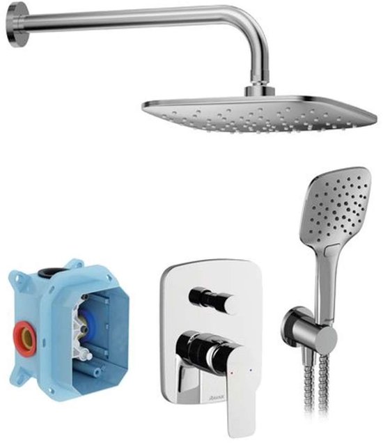 Ravak Classic - Doucheset met inbouwkraan, met hoofddouche, 25x25 cm, 3 ...
