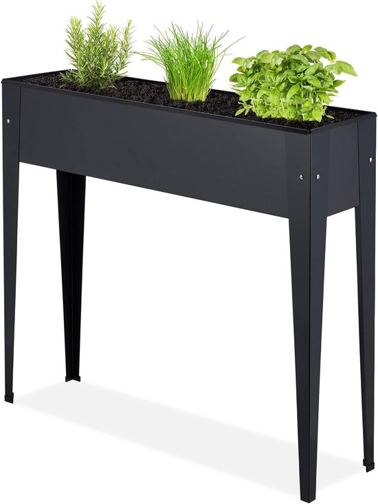 Verhoogde moestuinbak op poten - Smal en modern - HBD: 83 x 99 x 26 cm ...