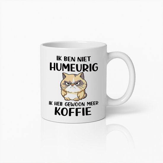 Grappige Koffiemok met Chagrijnige Kat - "Ik Ben Niet Humeurig, Ik Heb Gewoon Meer... | bol