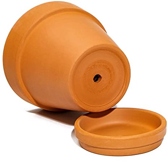 Terra Cotta potten met schotels (4 inch, 6 stuks) | bol