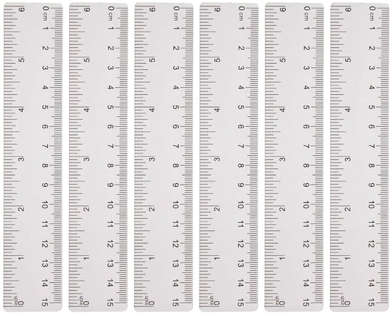 JIYIN 6 pièces règles en plastique, 15 cm, règle transparente, 15 cm ...