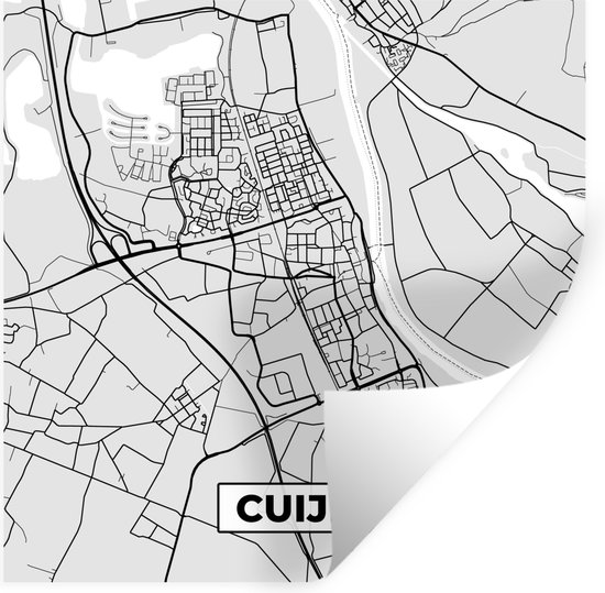 Muurstickers - Sticker Folie - Cuijk - Plattegrond - Kaart - Stadskaart ...