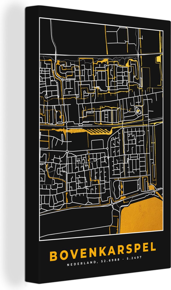 Carte de peinture sur toile - Or - Bovenkarspel - Plan d'étage - Plan ...