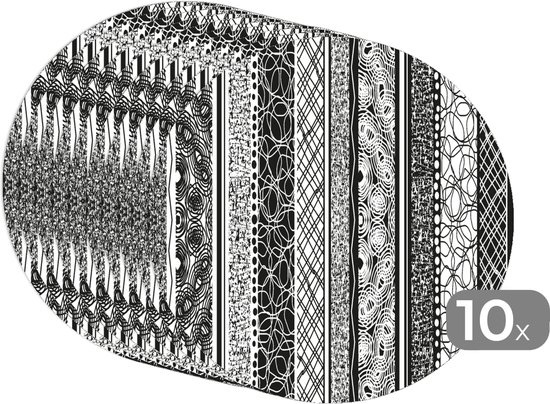 Ronde placemats - Onderlegger - Placemats rond - Lijn - Patronen ...