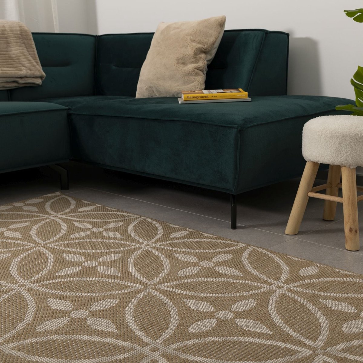 Vloerkleed Buiten - Buitenkleed Laagpolig Beige Vloerkleed Koho Outdoor ...