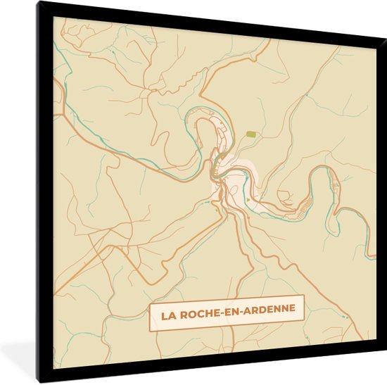 Fotolijst incl. Poster - Kaart - Plattegrond - Stadskaart - La Roche-en ...