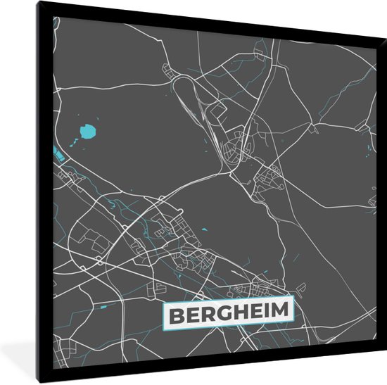 Fotolijst incl. Poster - Stadskaart – Plattegrond – Duitsland – Blauw ...