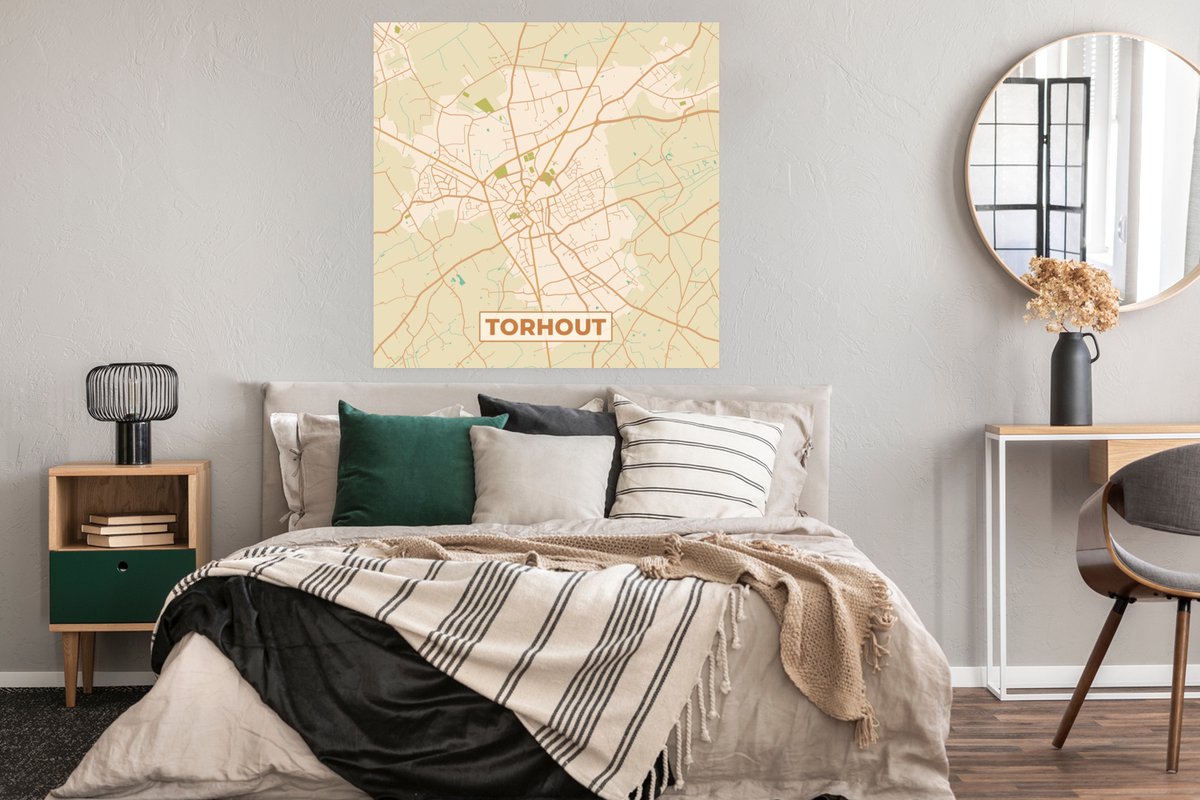Poster Torhout - Kaart - Stadskaart - Plattegrond - Vintage - 100x100 ...