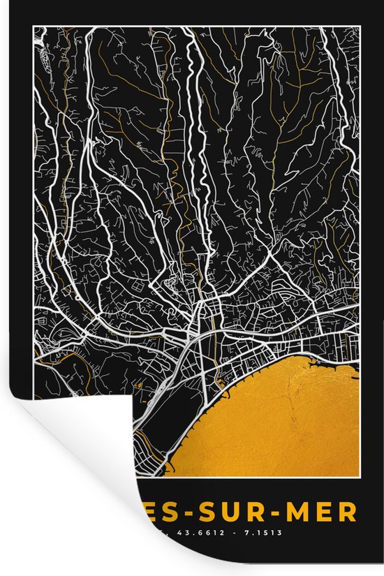 Stickers muraux - Carte - Cagnes-sur- Mer - Carte - France - Plan de ...