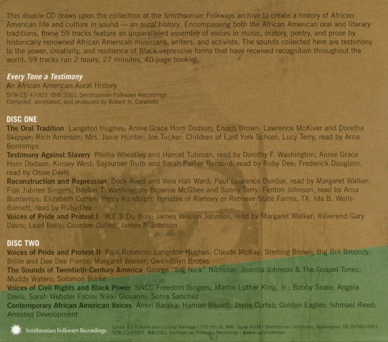 Various Artists - Every Tone A Testimony (An African American Aural ...