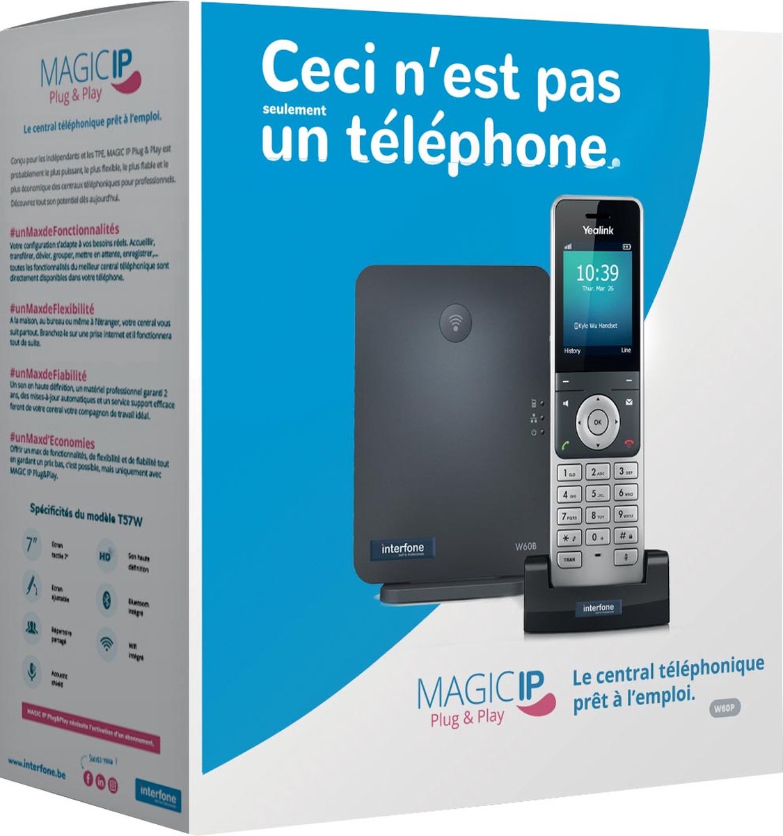 Yealink W60P - Single DECT telefoon - Zilver/Grijs | bol.com