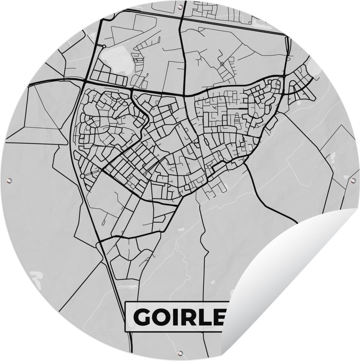 Tuincirkel Goirle - Stadskaart - Kaart - Plattegrond - 60x60 cm - Ronde ...