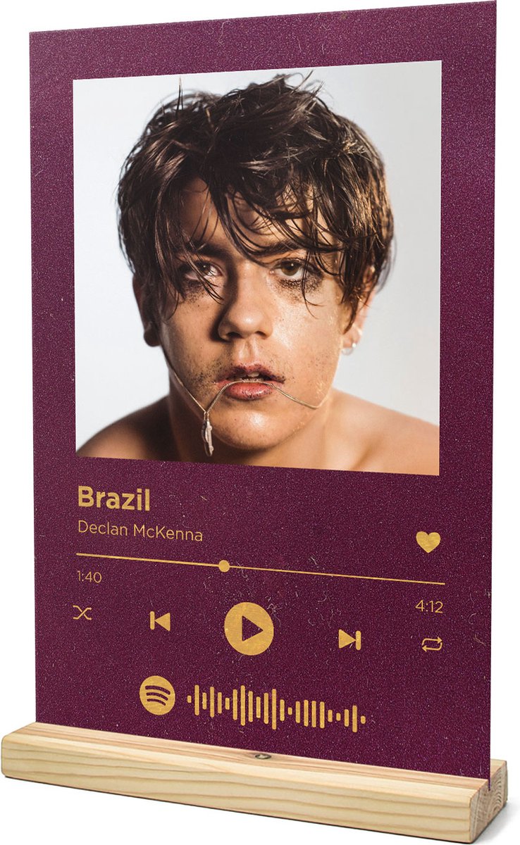 Songr Spotify Muziek Bordje - Brazil - Declan McKenna - 20x30 - Rood - Dibond... | bol